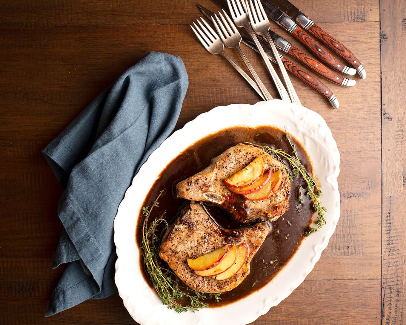 Pork Chops with Maple Brandy Sauce – The Cupboard Collective - Chez Nous